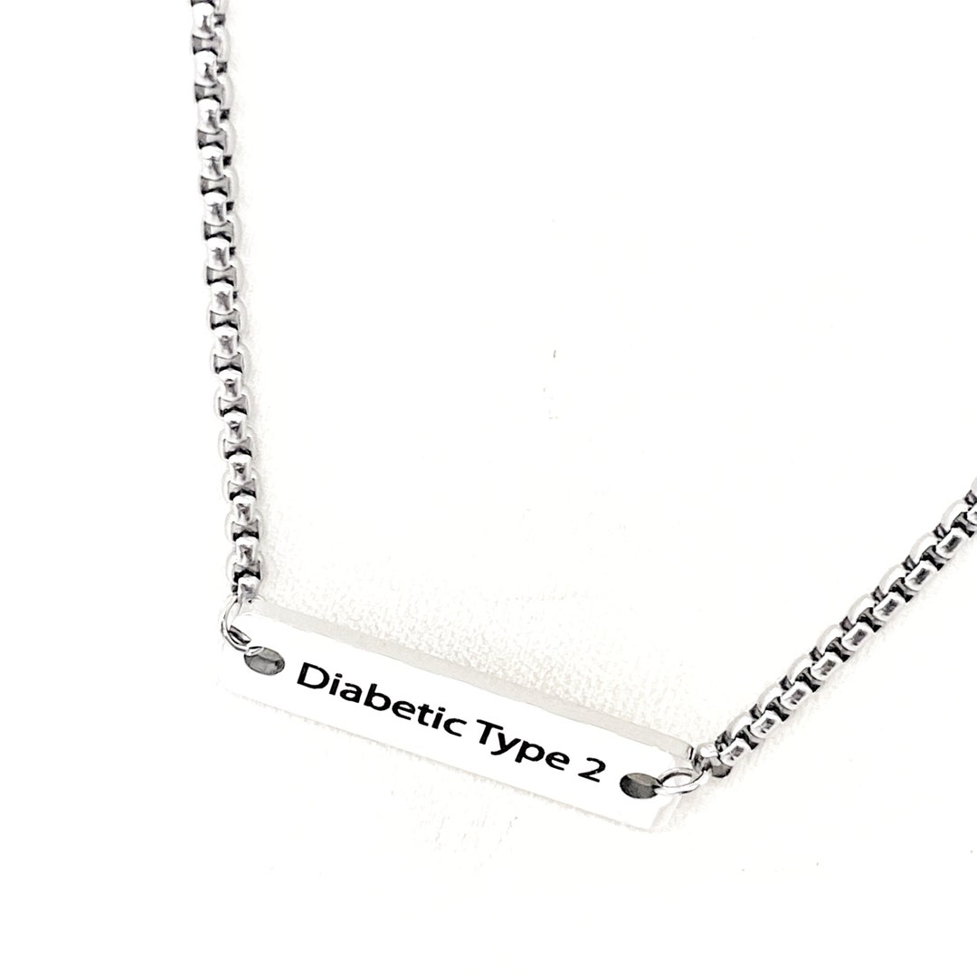 Medical Notice Necklace, Diabetic Type 2 Necklace, Diabetic Alert ...