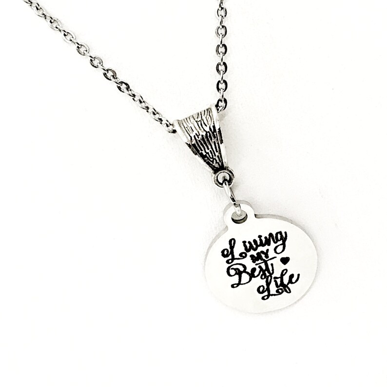 Living My Best Life Necklace, Motivating Gift, Goals Gift, Dreams Gift ...
