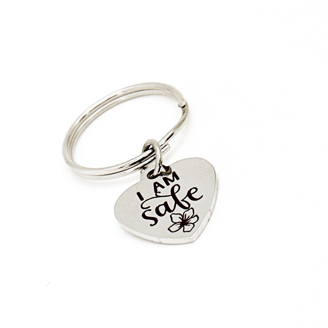 I Am Safe Charm Keychain, Daughter Gift, Granddaughter Gift, Wife Gift ...