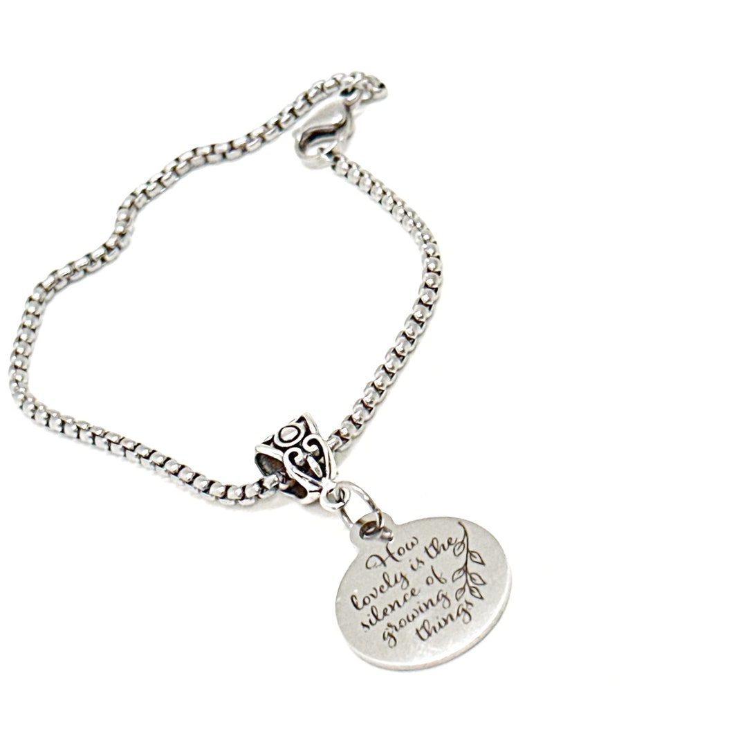 How Lovely is the Silence of Growing Things Charm Bracelet, Gardener ...