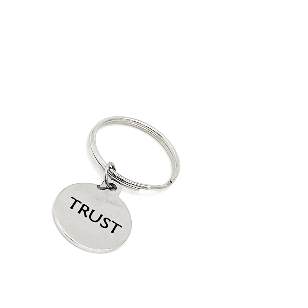 TRUST Charm Keychain, Son Gift, Wife Gift, New Car Gift, Faith Gift ...