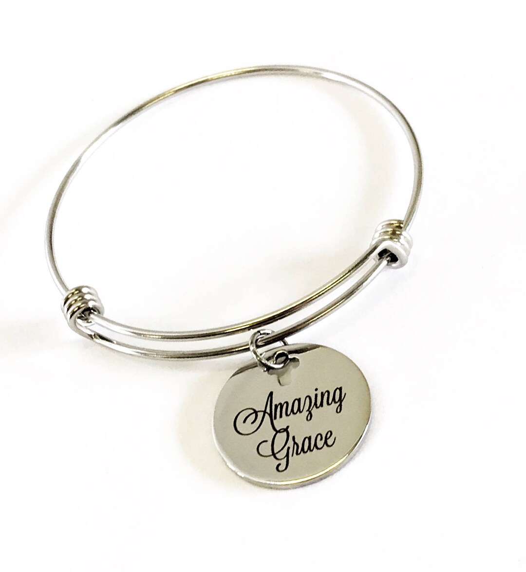 Christian Jewelry Gift, Amazing Grace Bracelet, Stacking Bangle ...