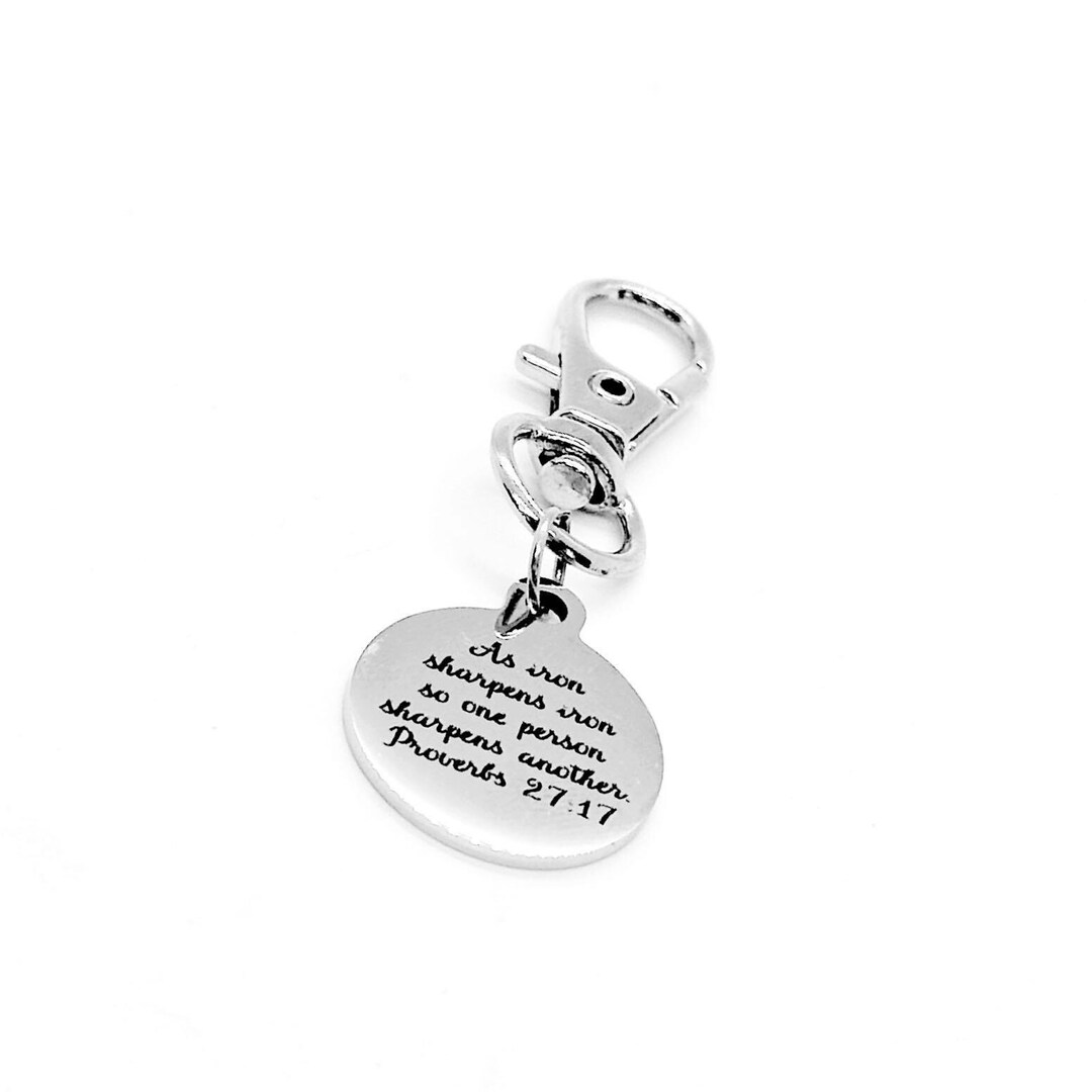 As Iron Sharpens Iron Keychain Clip-on Charm, Purse Charm, Sharpen One ...