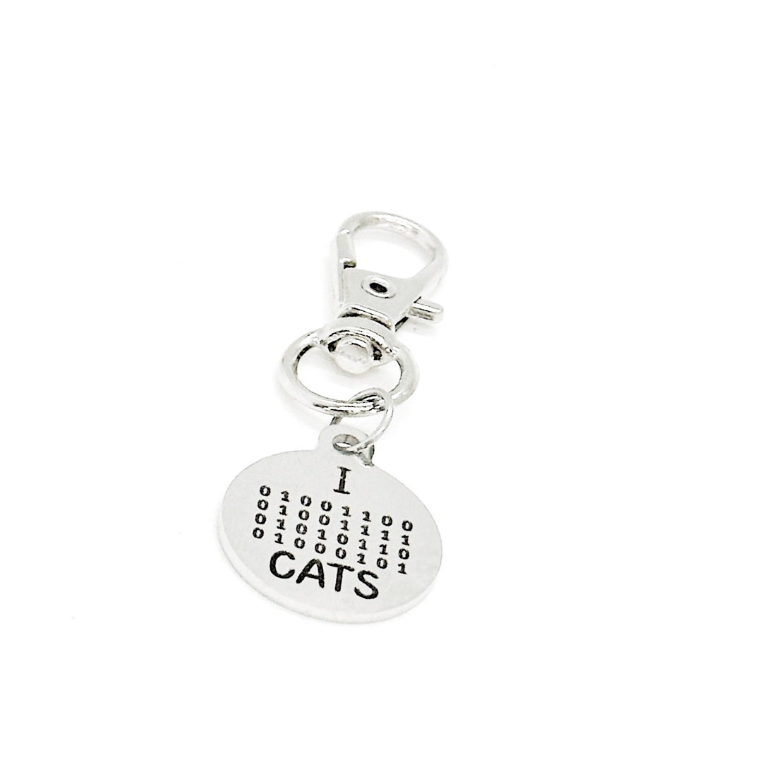 I Love Cats Clip on Charm, Binary Code, Computer Nerd, Computer ...