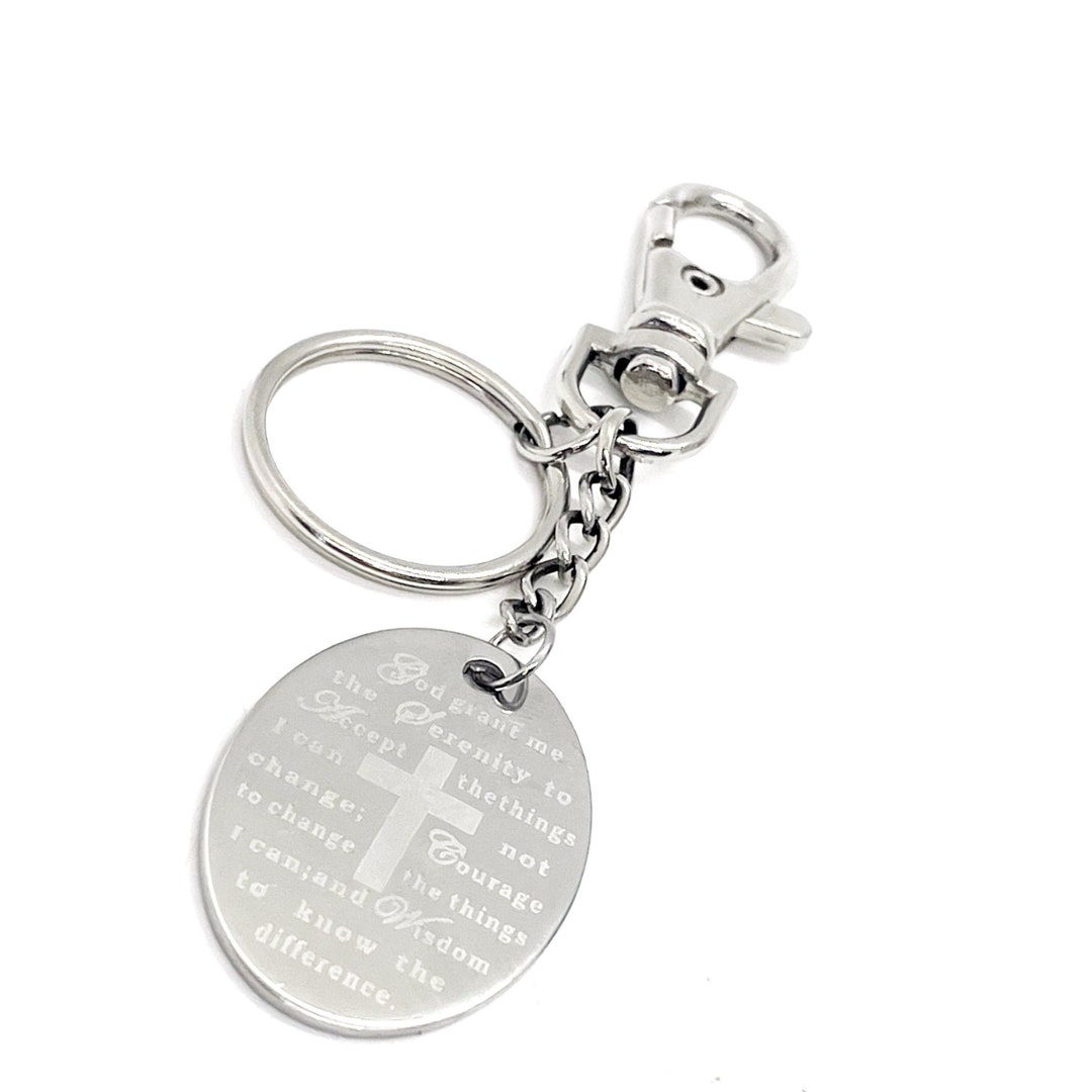 Serenity Prayer Keychain, Serenity Prayer Dog Tag, Serenity Prayer Gift ...