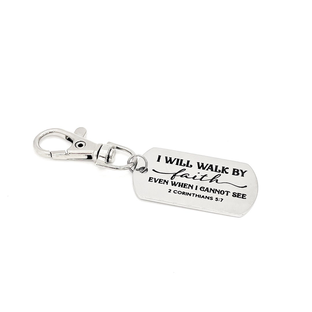 Faith Gift, I Will Walk by Faith Even When I Cannot See Clip on Charm ...