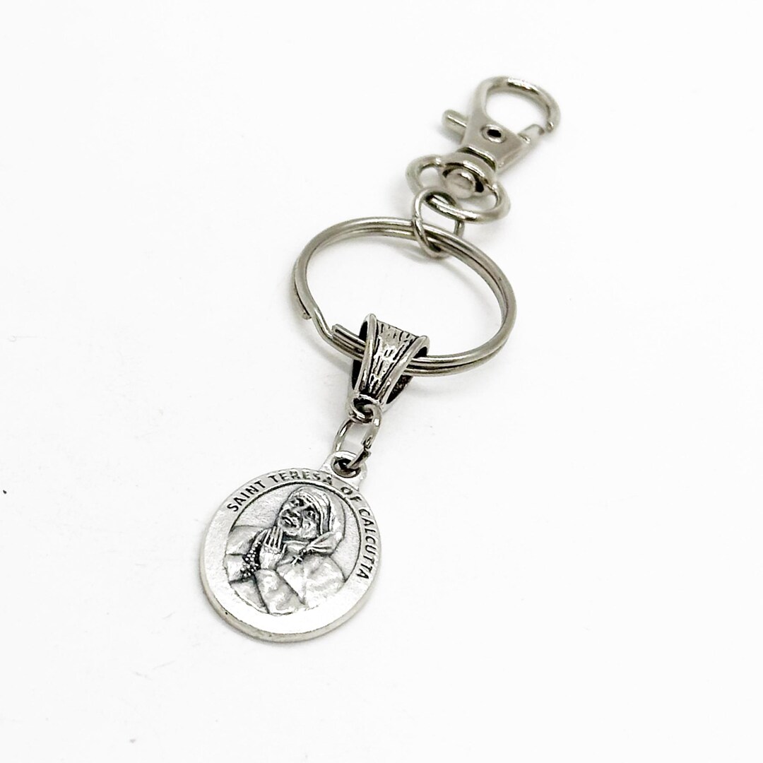 Saint Teresa of Calcutta Charm Pray for Us Keychain, Mother Teresa ...