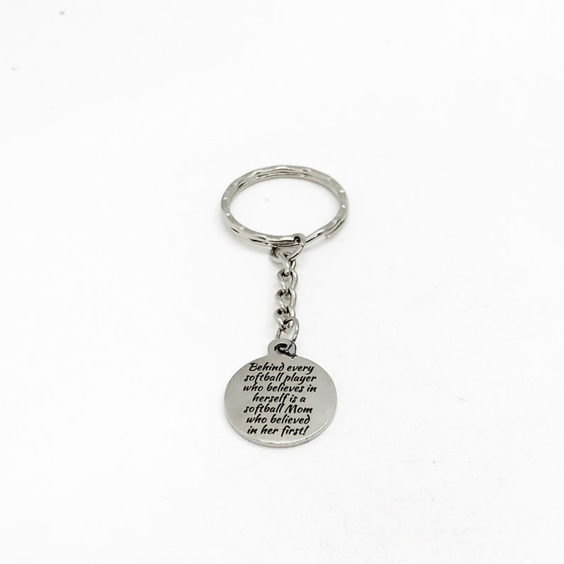 Softball Keychain Softball Mom Gift Behind Every Softball - Etsy