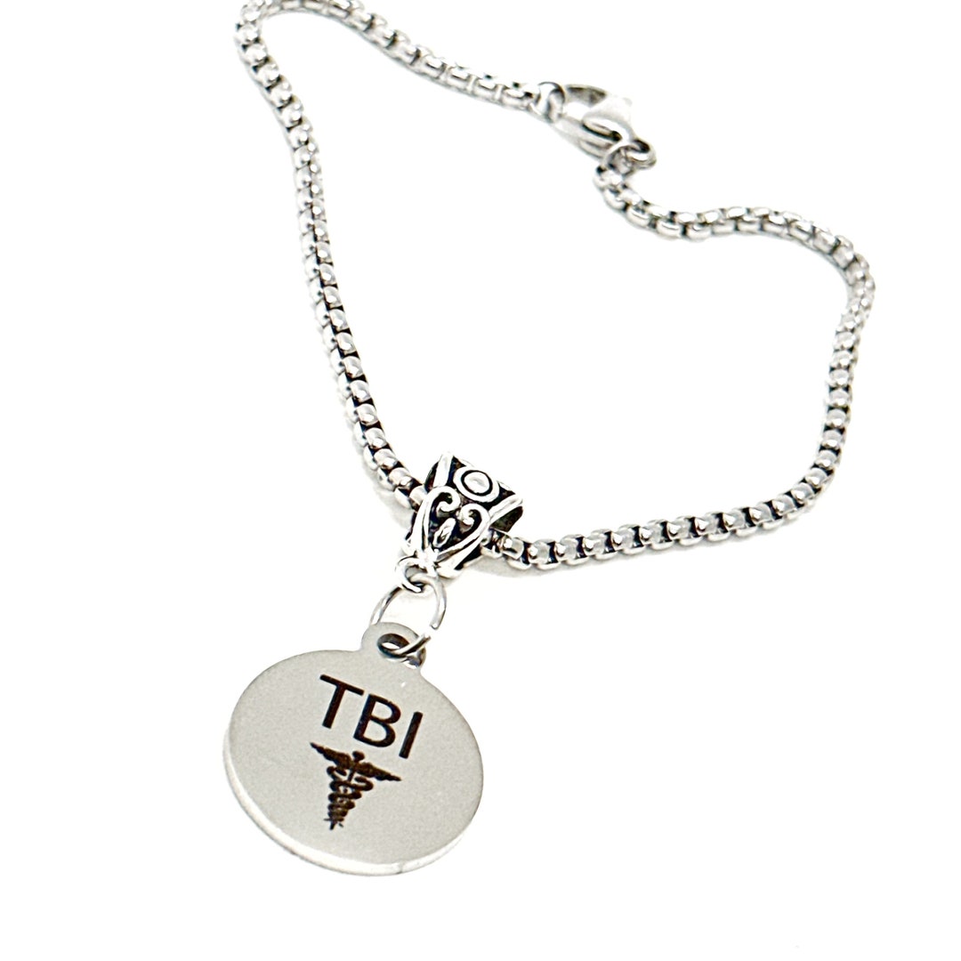 TBI Medical Condition Notification Charm Bracelet, Medical Awareness ...