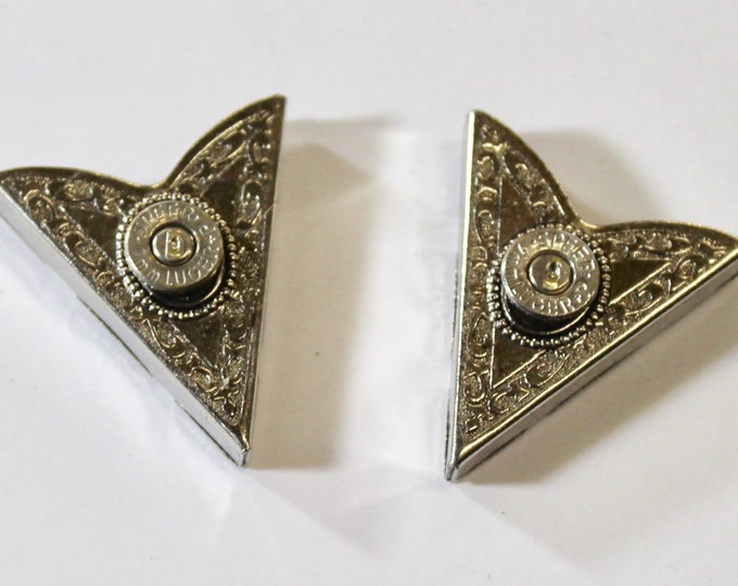 9mm Bullet Head Western Shirt Collar Tips, Shotgun Shell Collar Tips ...