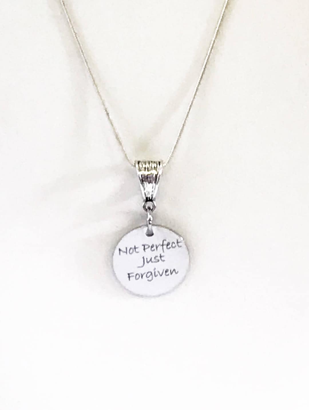 Not Perfect Just Forgiven Necklace, Religious Jewelry Gift for Her ...