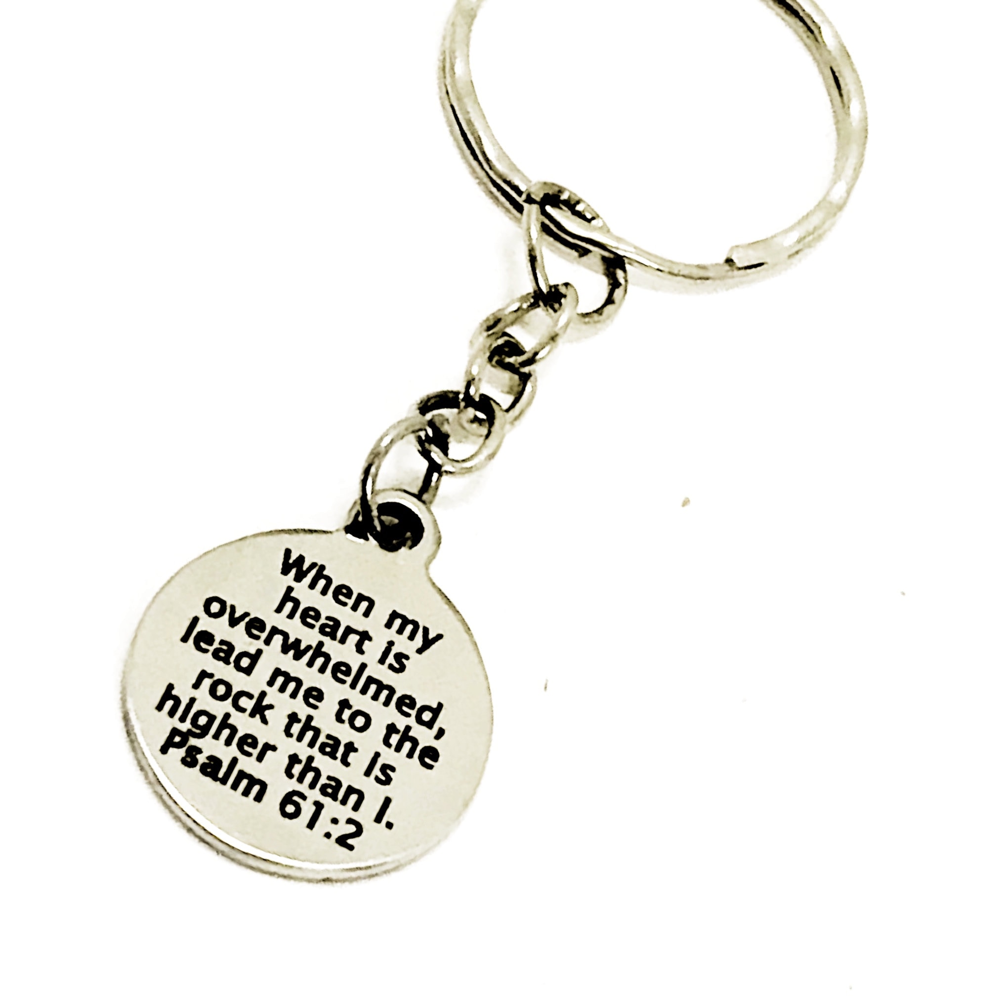 Christian Keychain, When My Heart Is Overwhelmed Keychain, Christian ...
