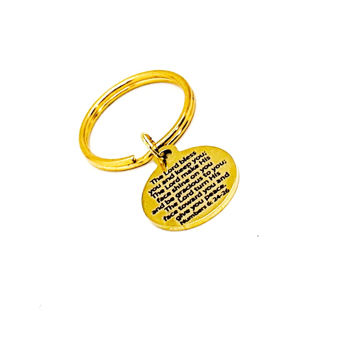 The Lord Bless You and Keep You Scripture Charm Keychain, Numbers 6 24 ...