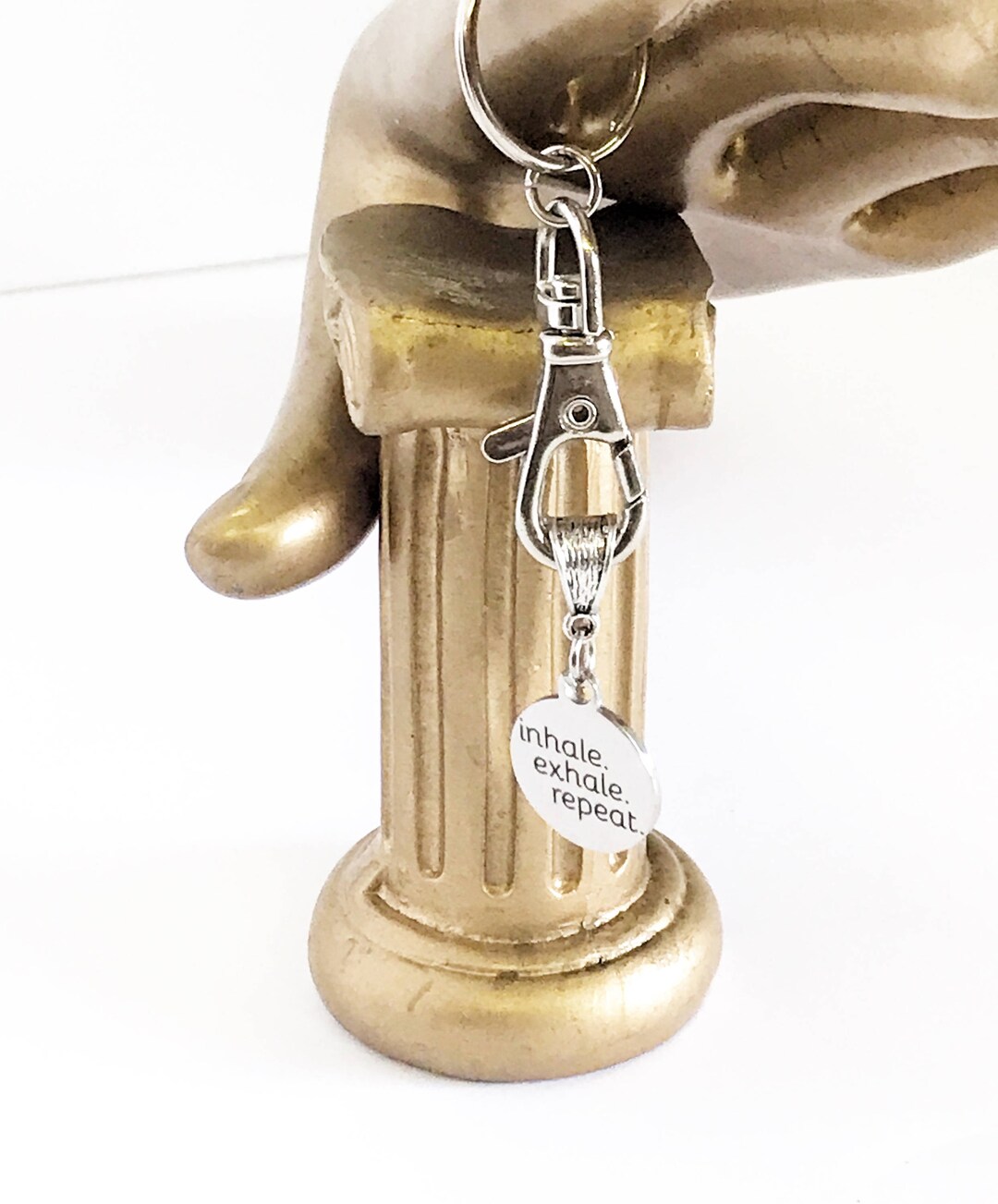 Inhale Exhale Repeat Keychain, Mindfulness Girlfriend Keyring Gift ...