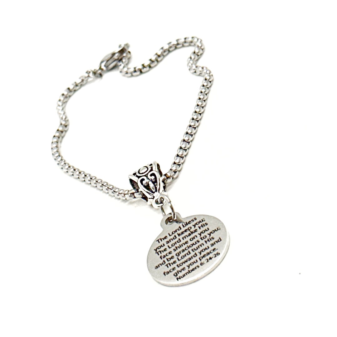 The Lord Bless You Charm Bracelet, Numbers 6 24 to 26, Christian ...