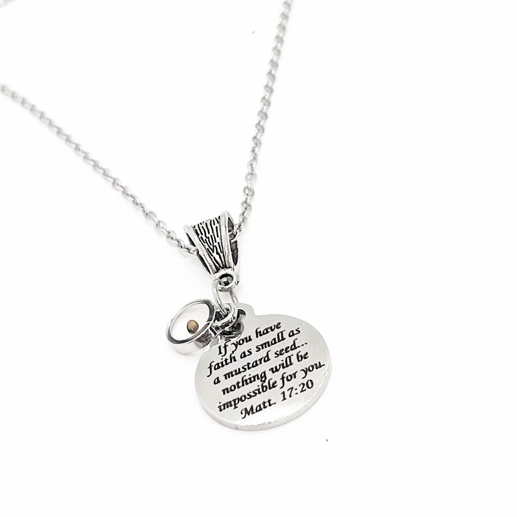 If You Have Faith Necklace, Mustard Seed Gift, Matthew 17 20 Bible ...