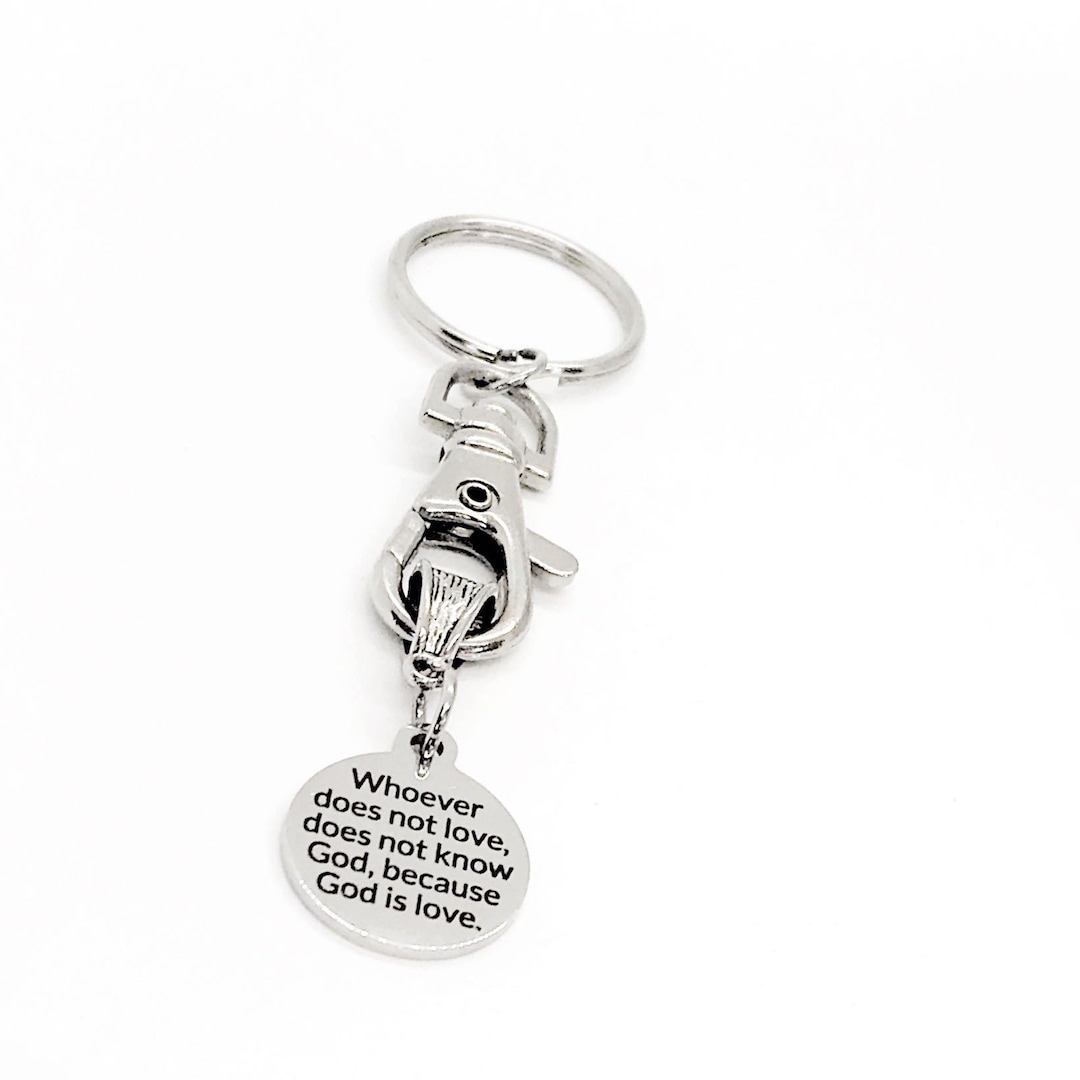 God is Love Charm Keychain, 1 John 4 8, Scripture Gift, Love Gift ...
