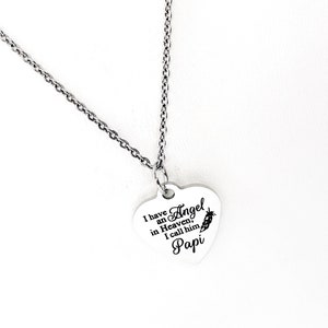 Father Memorial, I Have an Angel in Heaven I Call Him Papi Necklace ...