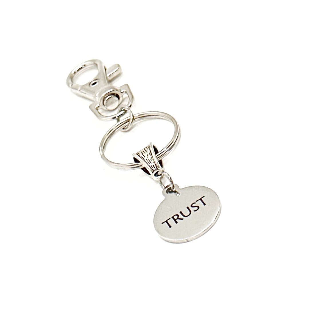 Trust Charm Clip on Keychain, Faith Words, Trust Word, Affirmation ...