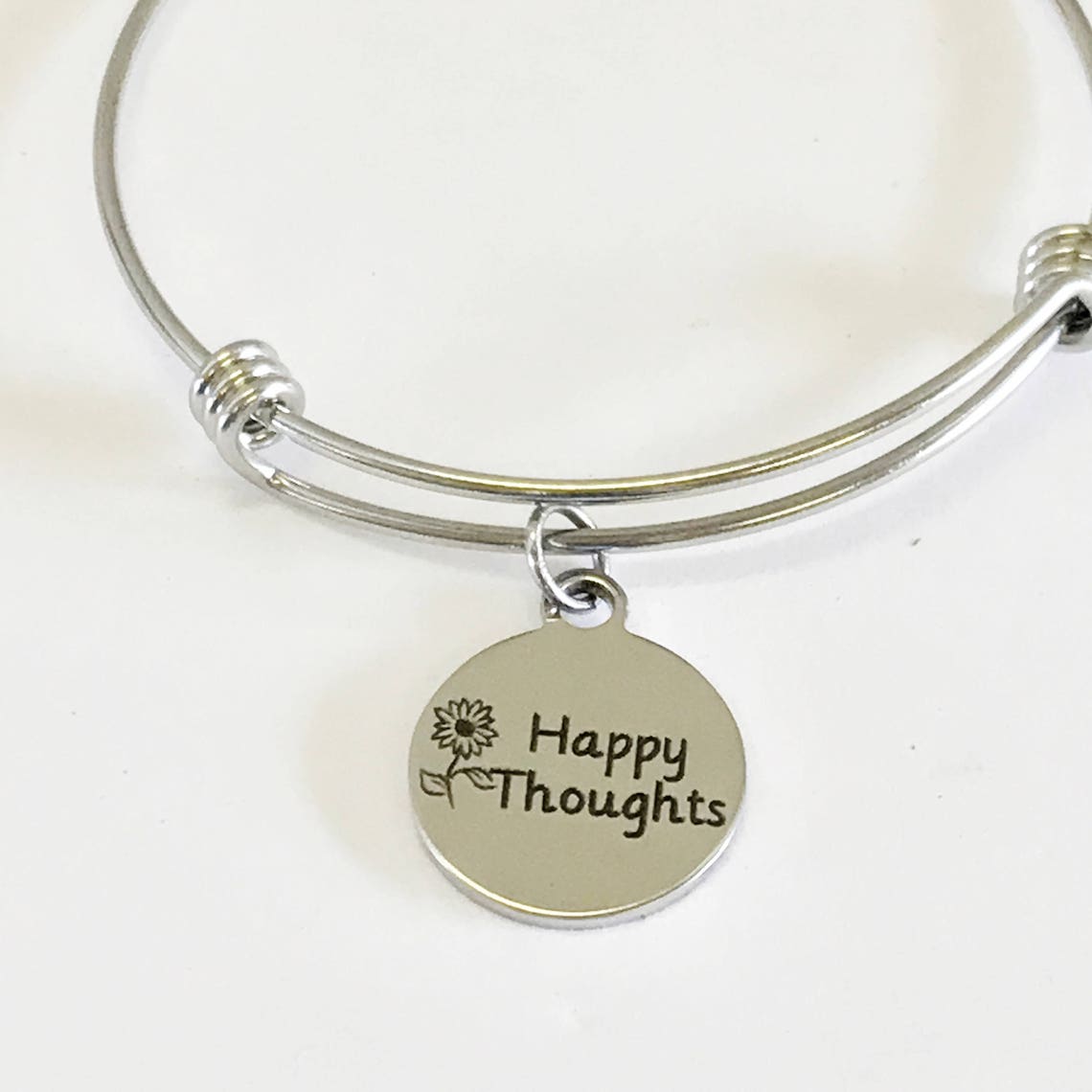 Happy Thoughts Stacking Bangle, Happy Thoughts Bracelet, Encouraging ...
