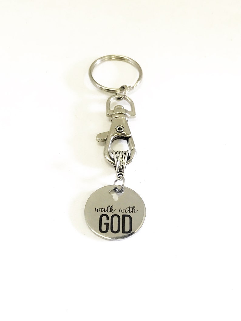 Christian Keychain Walk With God Keychain Christian Gifts | Etsy