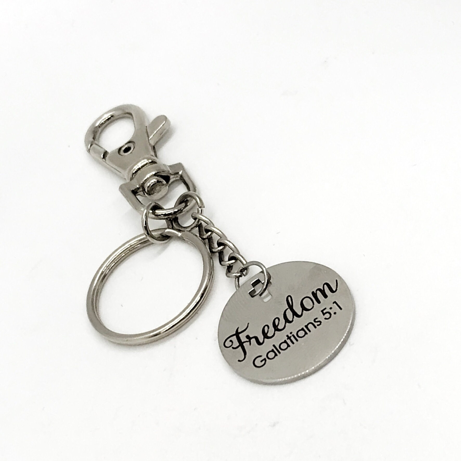 Faith Gift, Freedom Keychain, Christian Freedom, Galatians 5 1 ...