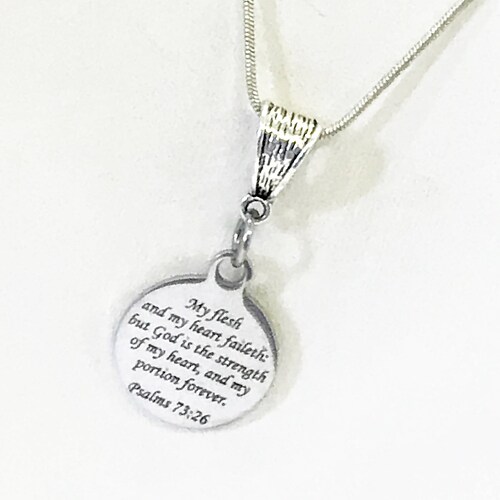 Scripture Necklace Gift Psalms Necklace Bible Verse Jewelry | Etsy