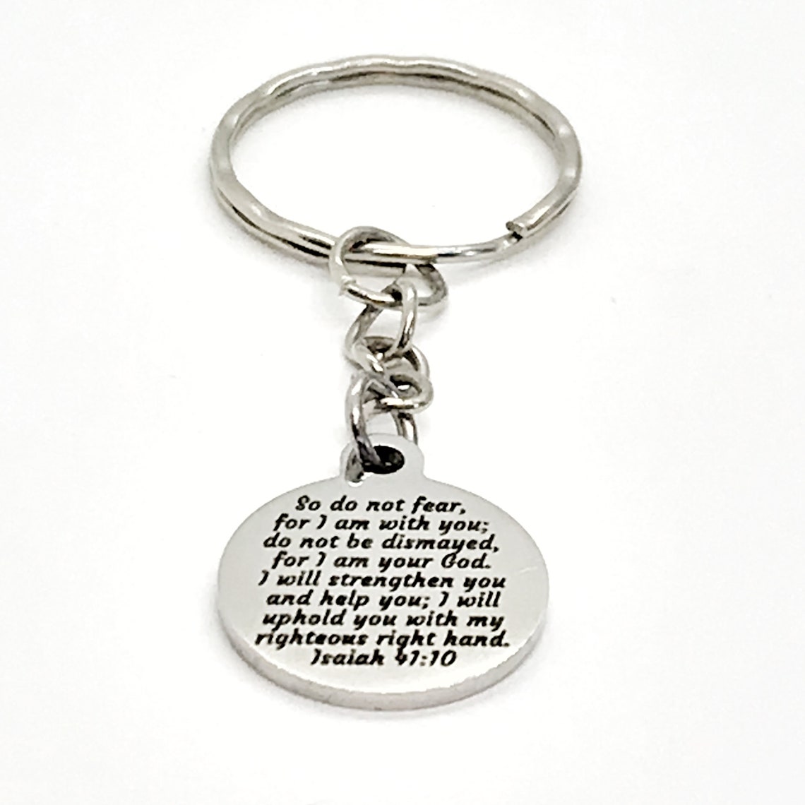 Scripture Keychain, so Do Not Fear for I Am With You Keychain, Isaiah ...
