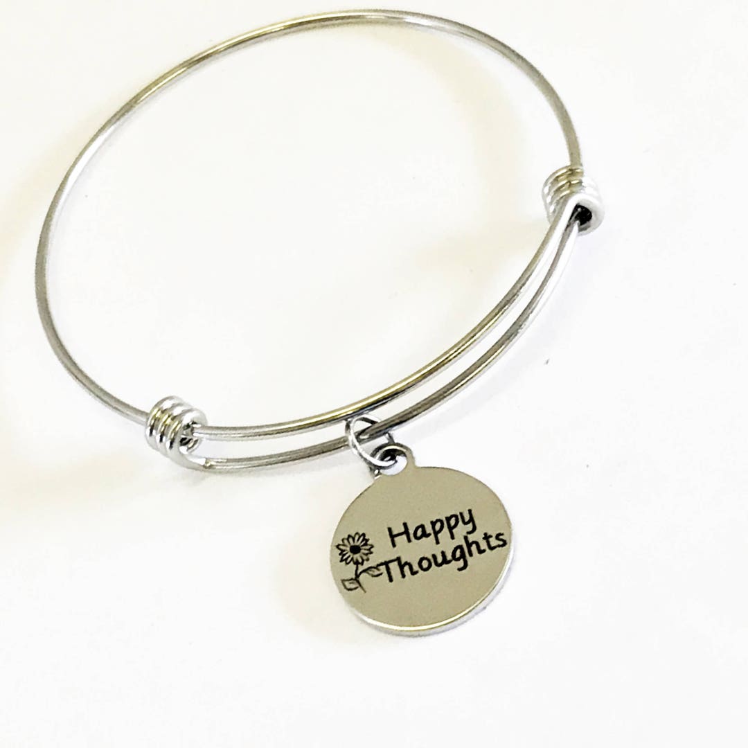 Happy Thoughts Stacking Bangle, Happy Thoughts Bracelet, Encouraging ...