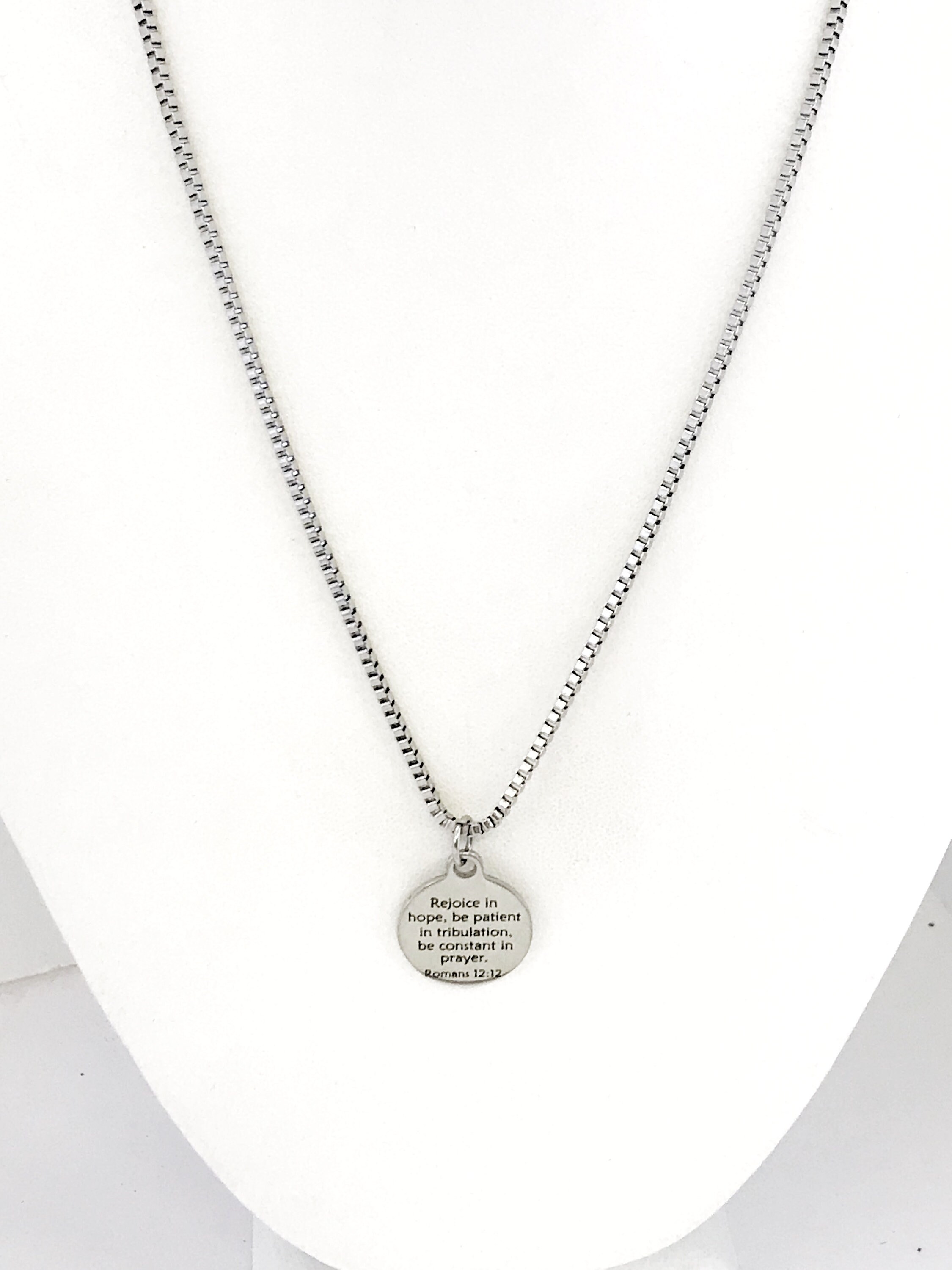 Bible Verse Jewelry, Rejoice In Hope, Romans 12 12 Bible Verse Necklace ...