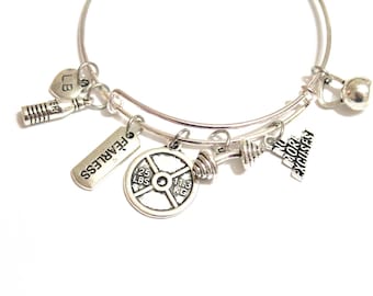 Strong Woman Weightlifting Charm Necklace Exercise Jewelry | Etsy