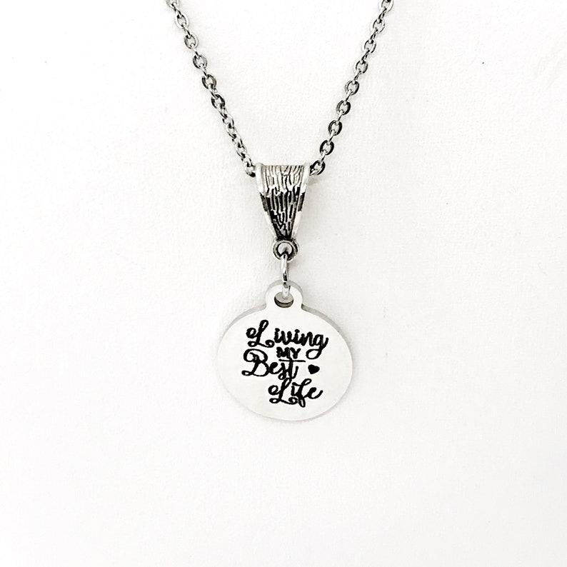 Living My Best Life Necklace, Motivating Gift, Goals Gift, Dreams Gift ...