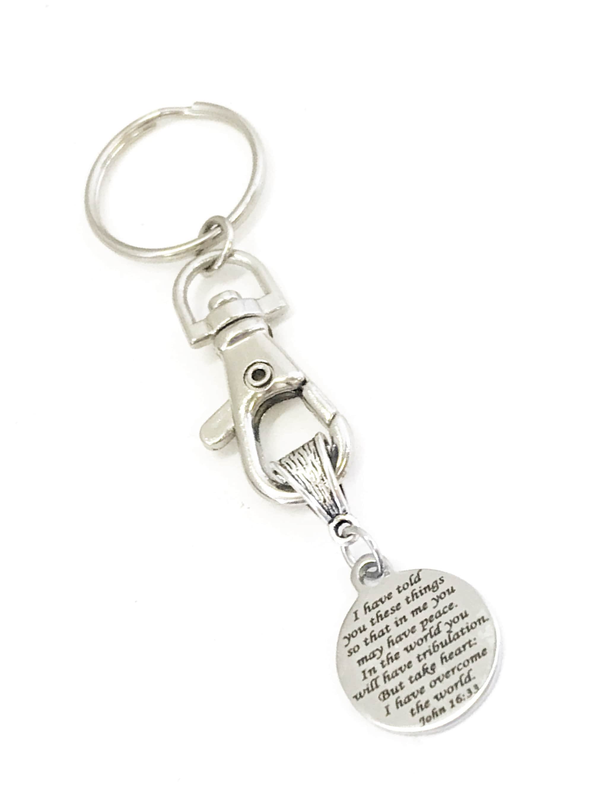 Christian Keychain Peace in the Lord Keychain He Has - Etsy UK