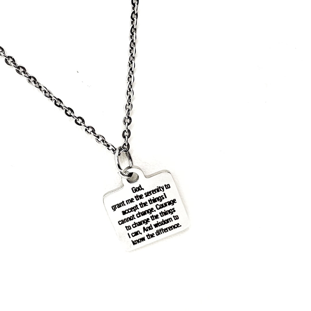 Serenity Prayer Gifts, Recovery Gifts, Serenity Prayer Necklace, Gift ...