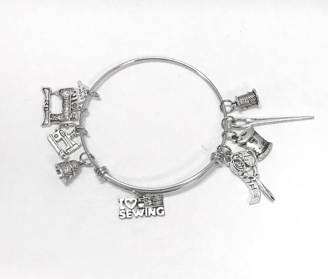 Sewing Gift, I Love Sewing Bracelet, Sewing Jewelry, Gift for ...
