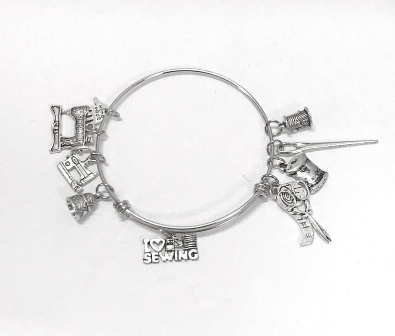 Sewing Gift, I Love Sewing Bracelet, Sewing Jewelry, Gift for ...