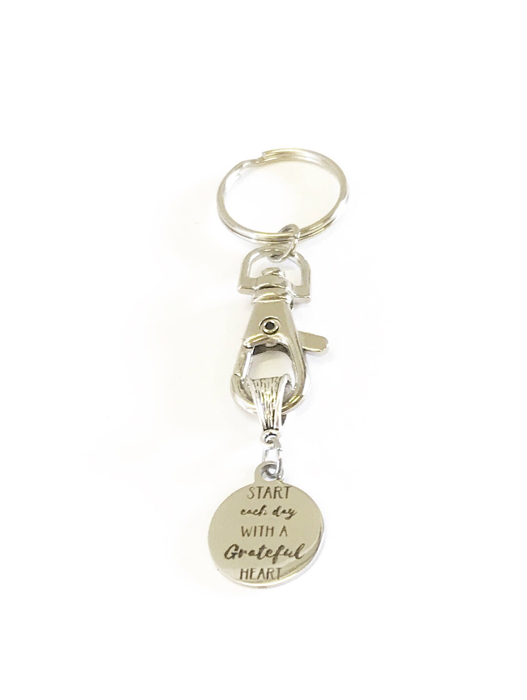 Start Each Day With A Grateful Heart Keychain, Mindfulness Girlfriend ...