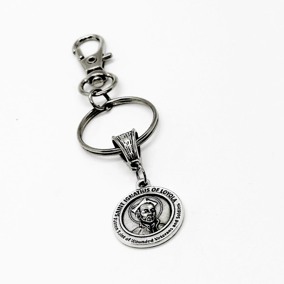 Saint Ignatius of Loyola Charm Keychain, Patron Saint of Veterans and ...