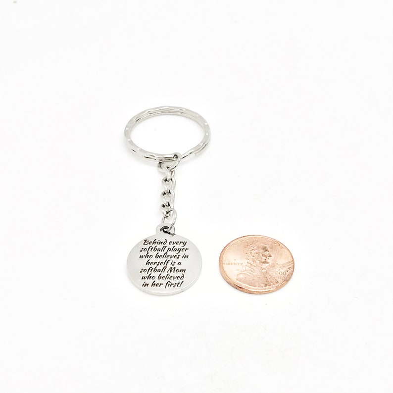 Softball Keychain Softball Mom Gift Behind Every Softball - Etsy