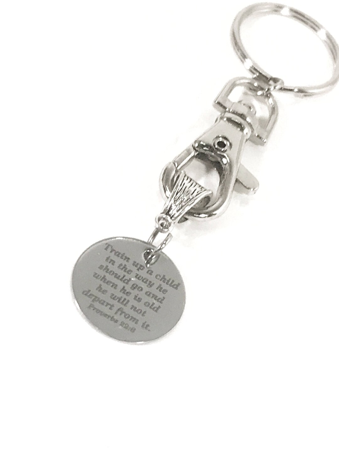 Christian Keychain, Train up A Child Keychain, Bible Verse Keychain ...