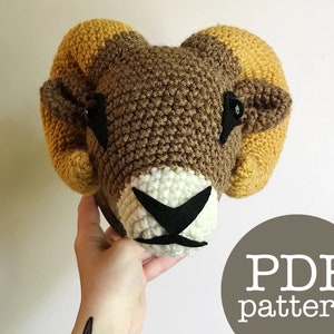 Ram Faux Taxidermy PDF Crochet Pattern - Etsy