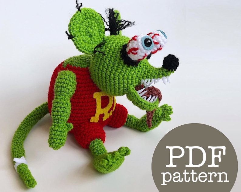 Rat Fink Plush PDF Crochet Pattern - Etsy