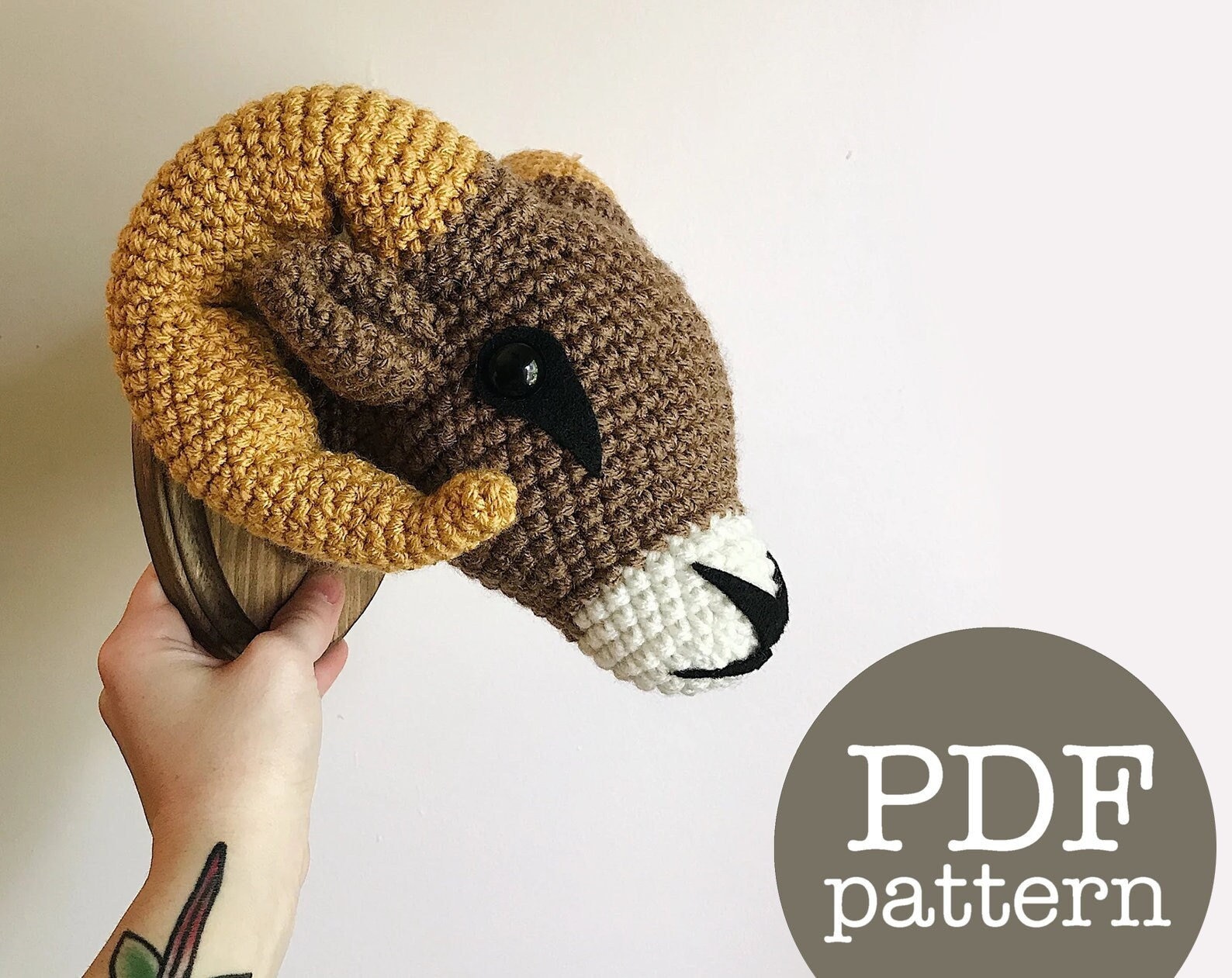 Ram Faux Taxidermy PDF Crochet Pattern - Etsy