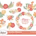 Summer Blossoms Wedding Flower Digital Clipart Instant - Etsy