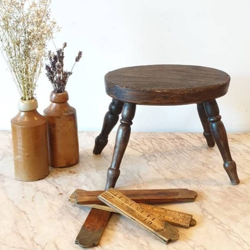 Small Antique Stool - Etsy