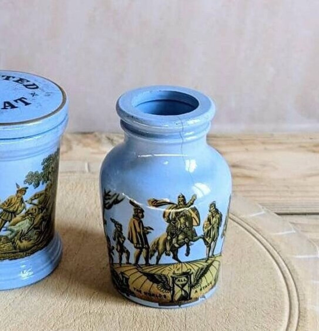 A Victorian Prattware Ironstone Potted Meat Paste Jar C1870 - Etsy UK