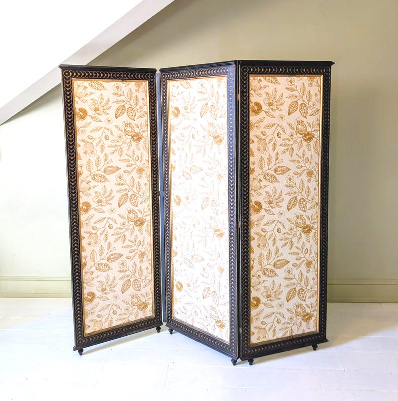 An Antique Aesthetic Movement Screen C1880 Three Fold Folding Screen ...