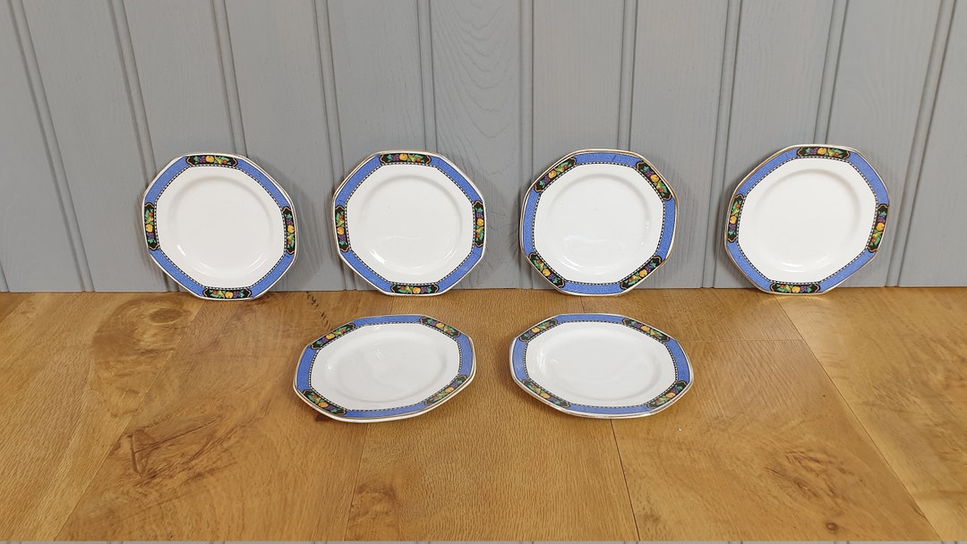 Aset of Six 1930s Solian Ware Sandwich or Fruit Plates by Soho Pottery ...