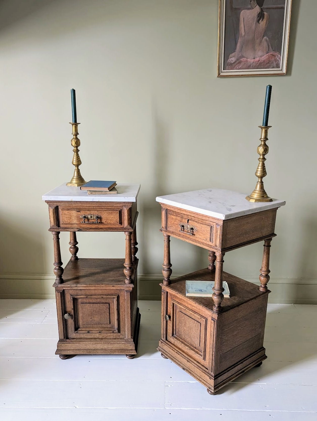 Pair of Antique French Oak Bedside Cabinets Bedside Tables Nightstands Oak Bedside Tables C1900 Etsy
