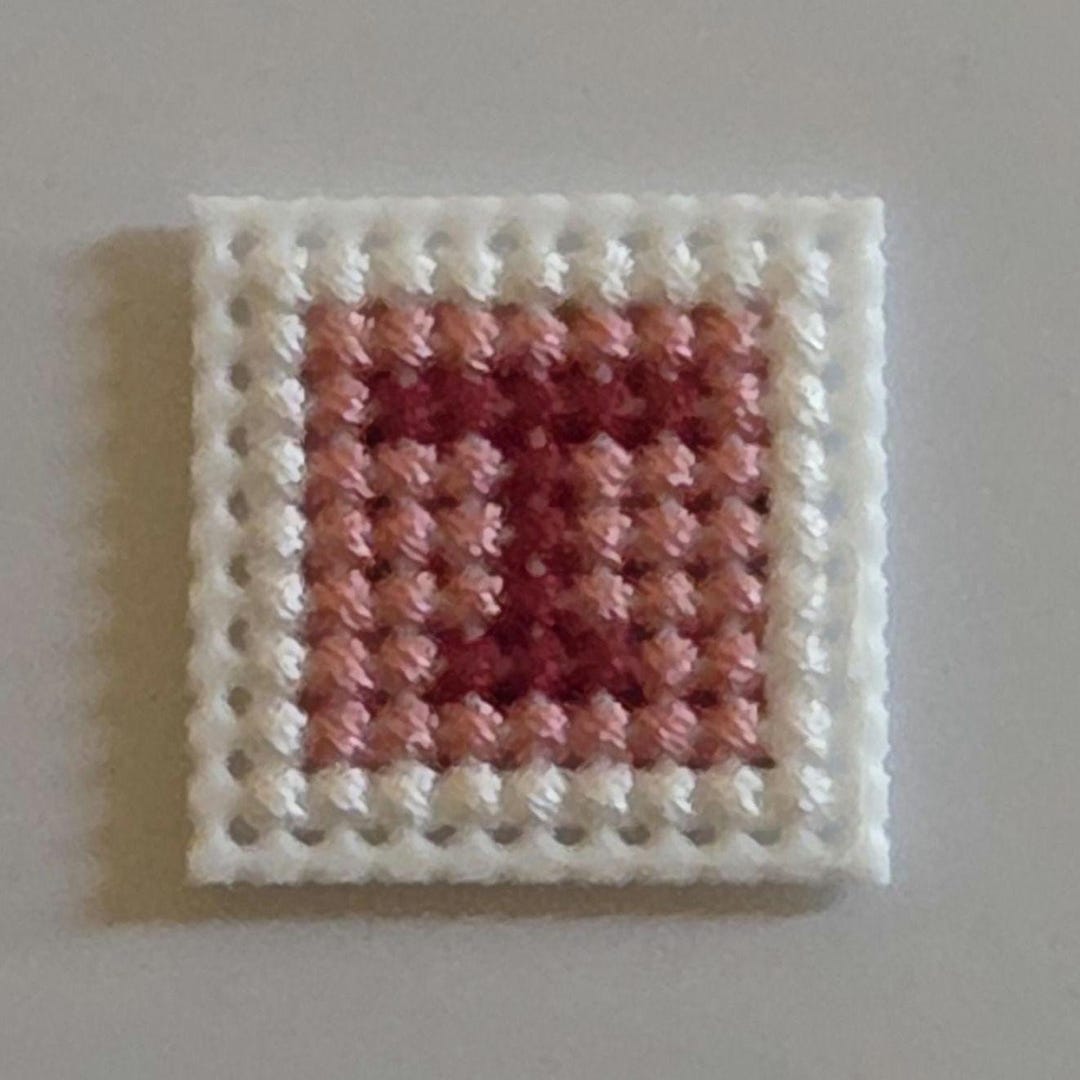 Handmade Cross Stitched Mini Refrigerator Magnet - Letter T, Version 1 ...